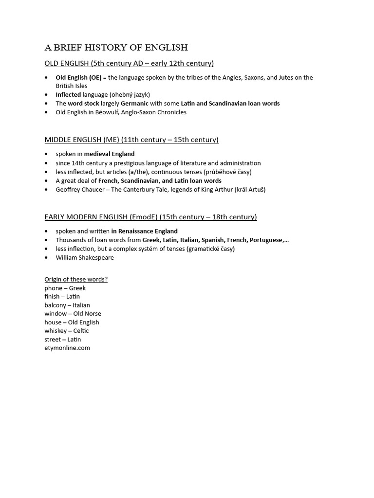 A Brief History of English | PDF