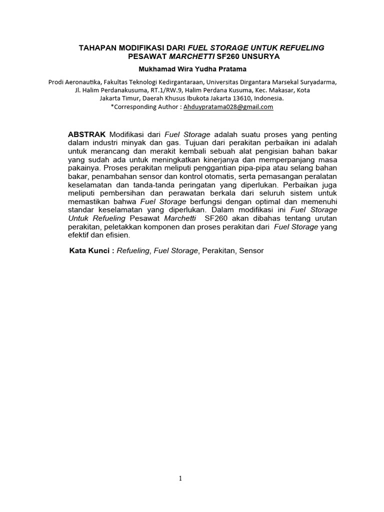 JURNAL TA Refuelling Station | PDF