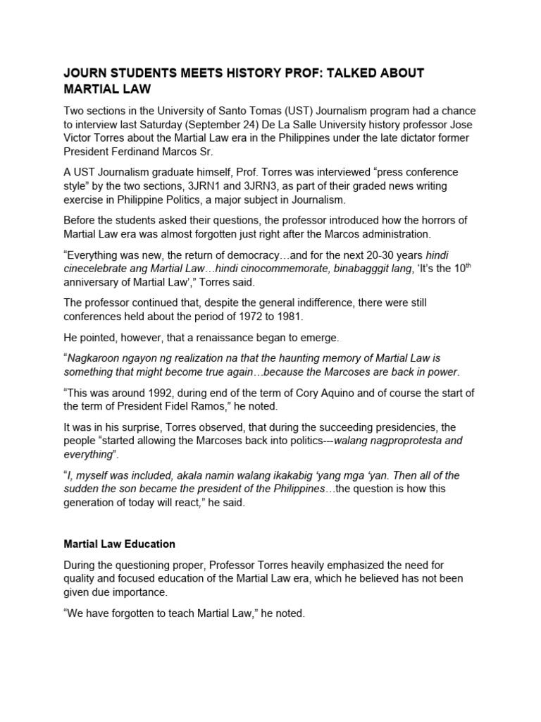 JOURN STUDENTS MEETS HISTORY PROF (Writing Activity) | PDF | Politics ...