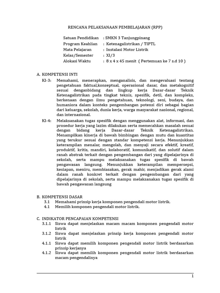 RPP IML XI Ali Zamrial | PDF