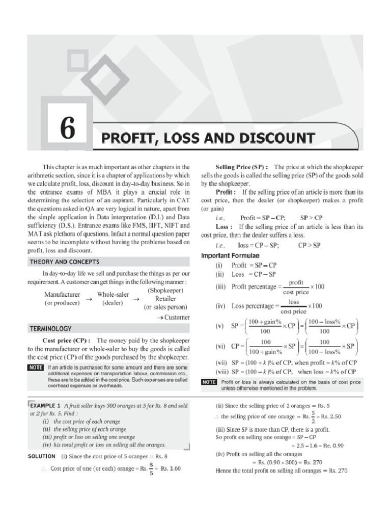 Profit Loss Percentage Ratio Quantum CAT | PDF