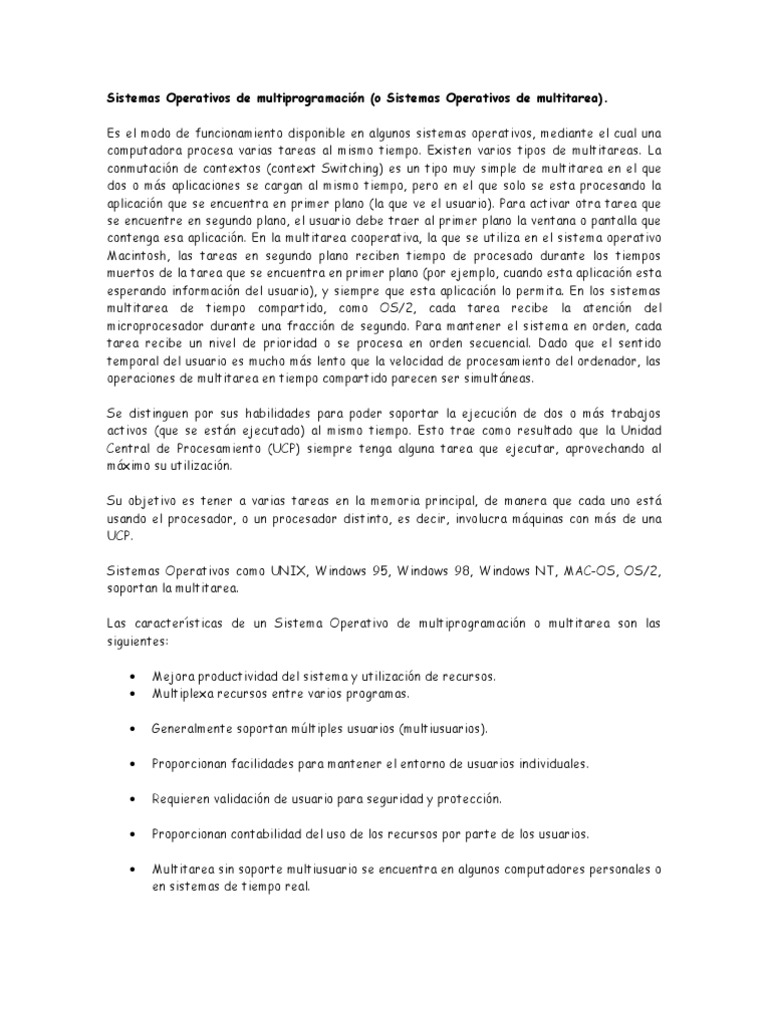 Sistemas Operativos De Multiprogramación Pdf Informática Ingeniería Informática 1975