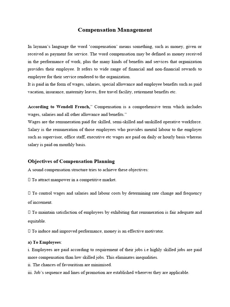 Compensation Management | PDF | Incentive | Employee Benefits