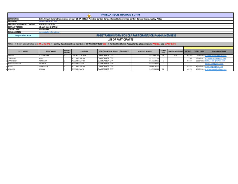 2022 17th ANC Registration Form | PDF | Service Industries