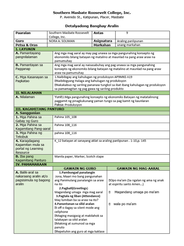Southern Masbate Roosevelt College, Inc | PDF