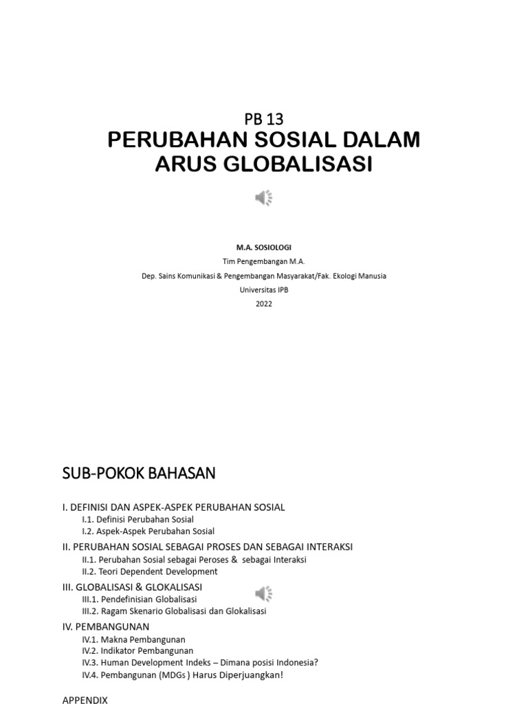 M14 - PB13 Perubahan Sosial DLM Globalisasi | PDF | Politik | Ilmu Sosial