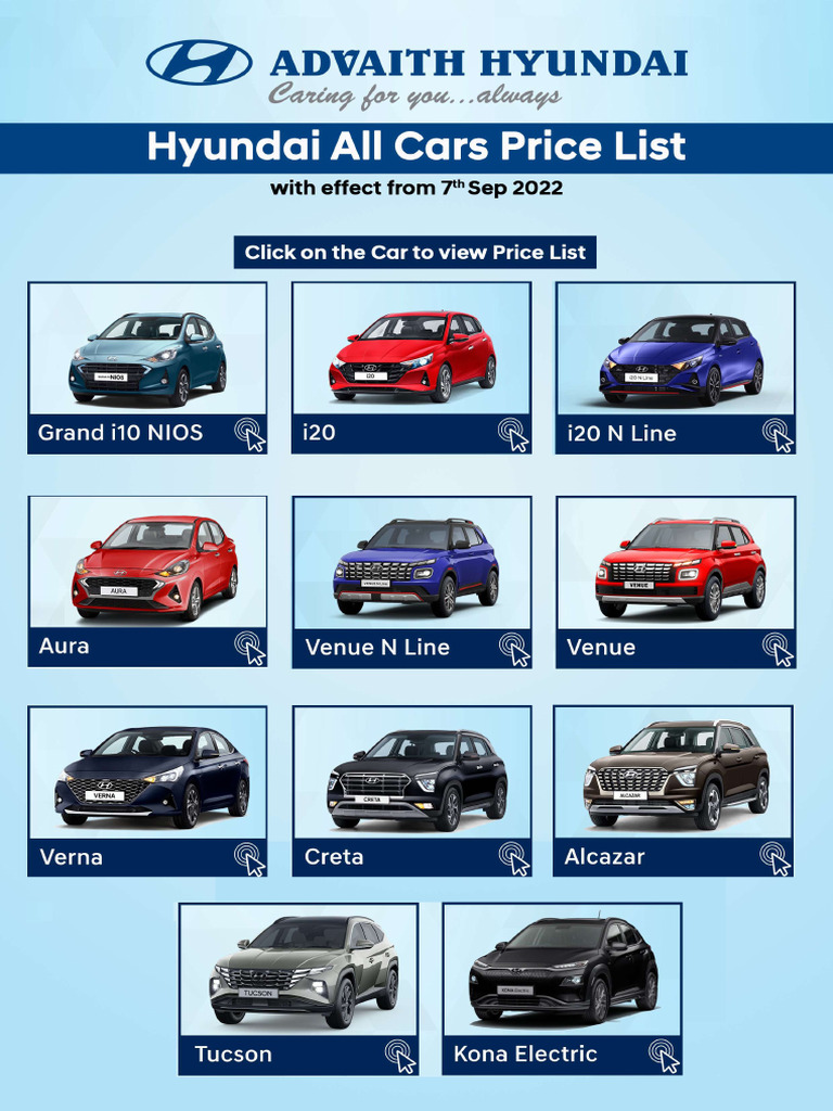 Advaith Hyundai All Cars Price List-1 | PDF