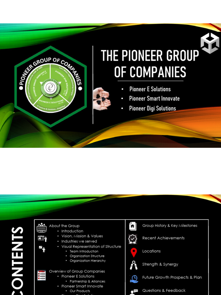 Overview of Pioneer Group Companies | PDF | Digital Marketing | Innovation