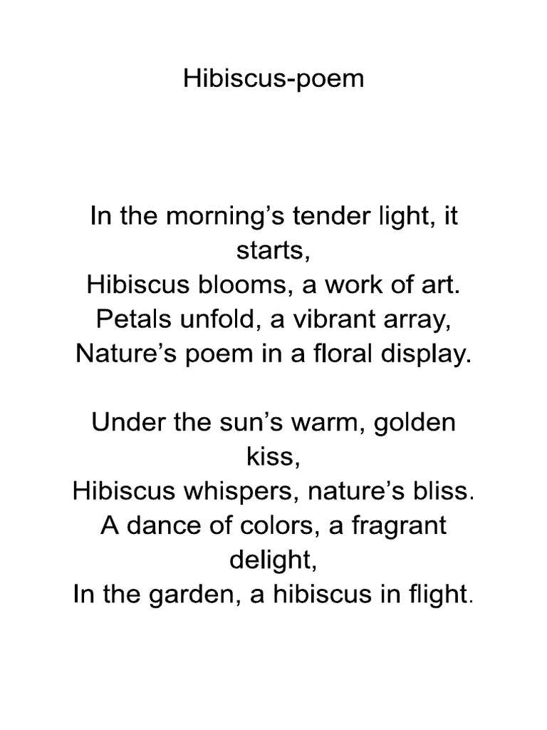 Hibiscus Poem | PDF