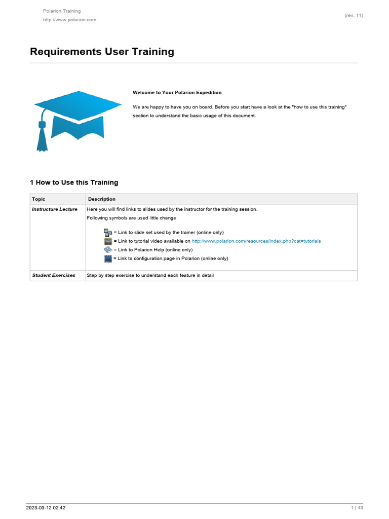 Polarion User Training Guide | PDF | Technology & Engineering