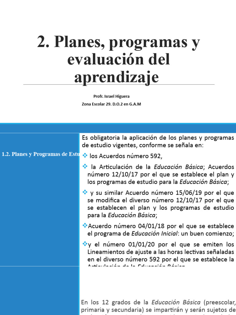 2 - Planes, Programas y Evaluación Del Aprendizaje | PDF | Evaluación | Educación primaria