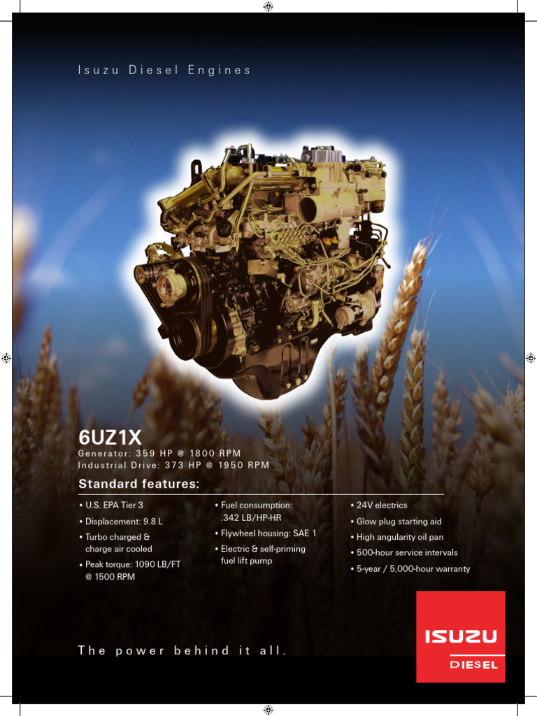 Isuzu Engine-6UZ1X Catalog | PDF | Horsepower | Rotating Machines