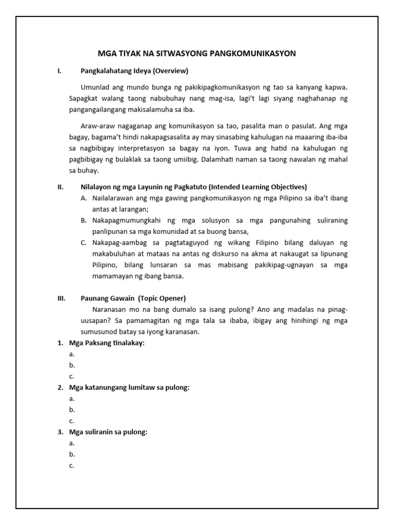 Aralin 9 (MGA TIYAK NA SITWASYONG PANGKOMUNIKASYON) | PDF Aralin 9 (MGA TIYAK NA SITWASYONG PANGKOMUNIKASYON) | PDF