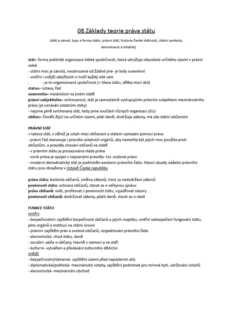 08 Základy Teorie Práva Státu | PDF