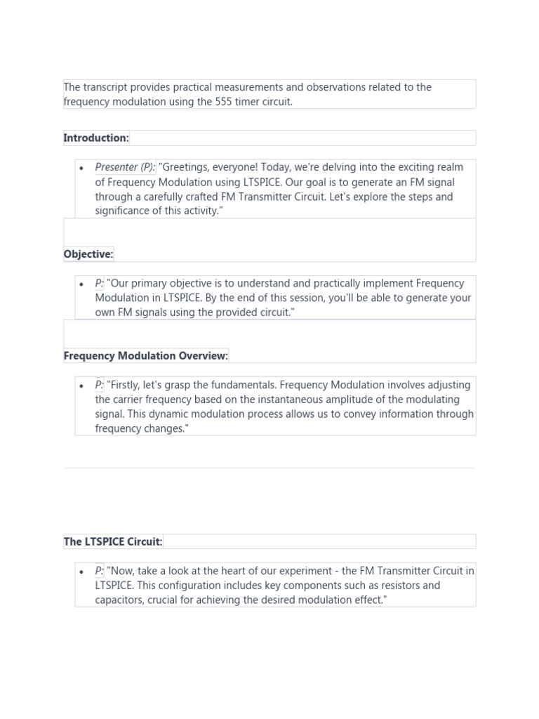 FM Modulation with LTSPICE Guide | PDF | Frequency Modulation | Modulation