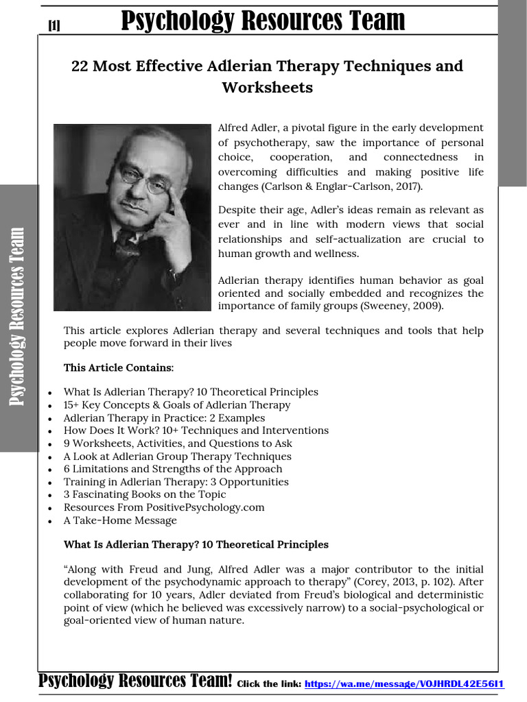 Adlerian Therapy | PDF