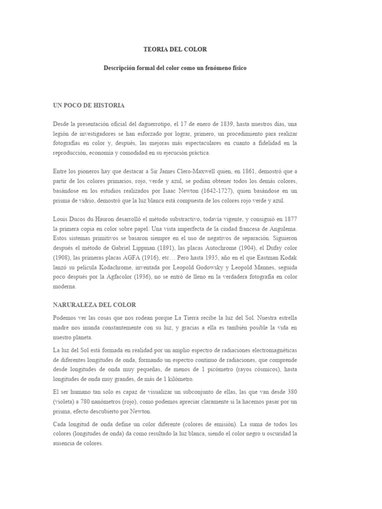 Teoria Del Color | PDF | Color | Modelo de color Rgb