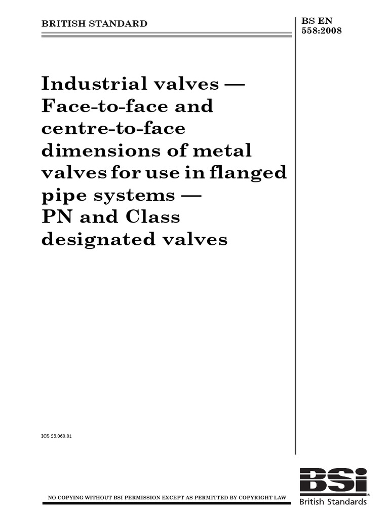 EN558 - Industrial - Valves - Face - To - Face - and - Centr | PDF ...