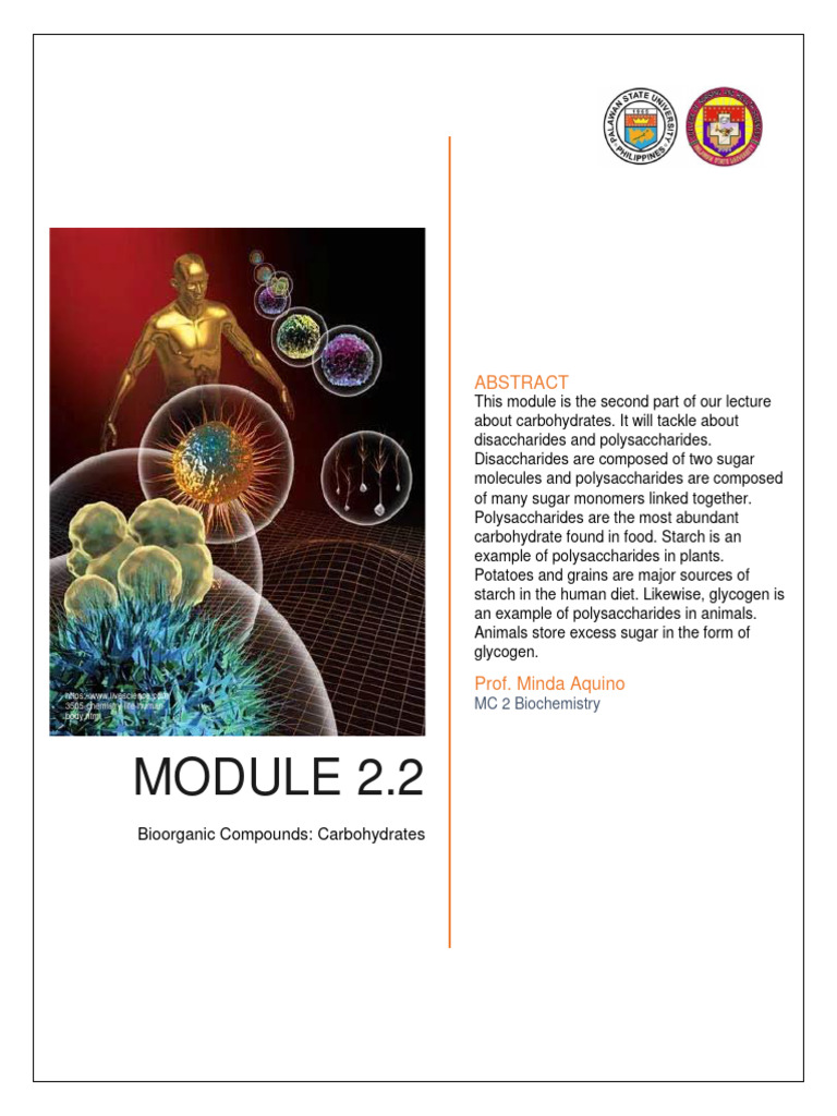 Module 2.2 Carbohydrates | PDF | Carbohydrates | Polysaccharide