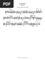 Lagrima - Francisco Tarrega | PDF