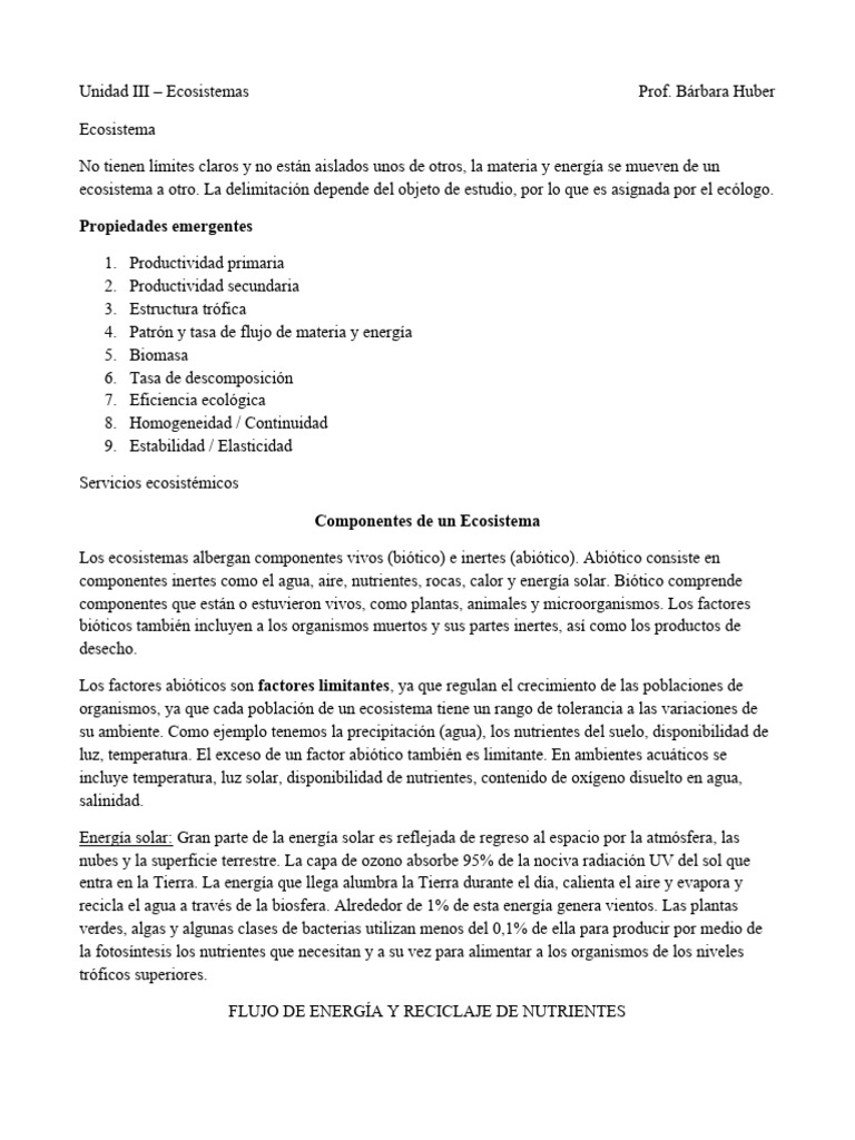 Cuestionario Ecosistemas - Flujo de Energía | PDF | Producción primaria ...