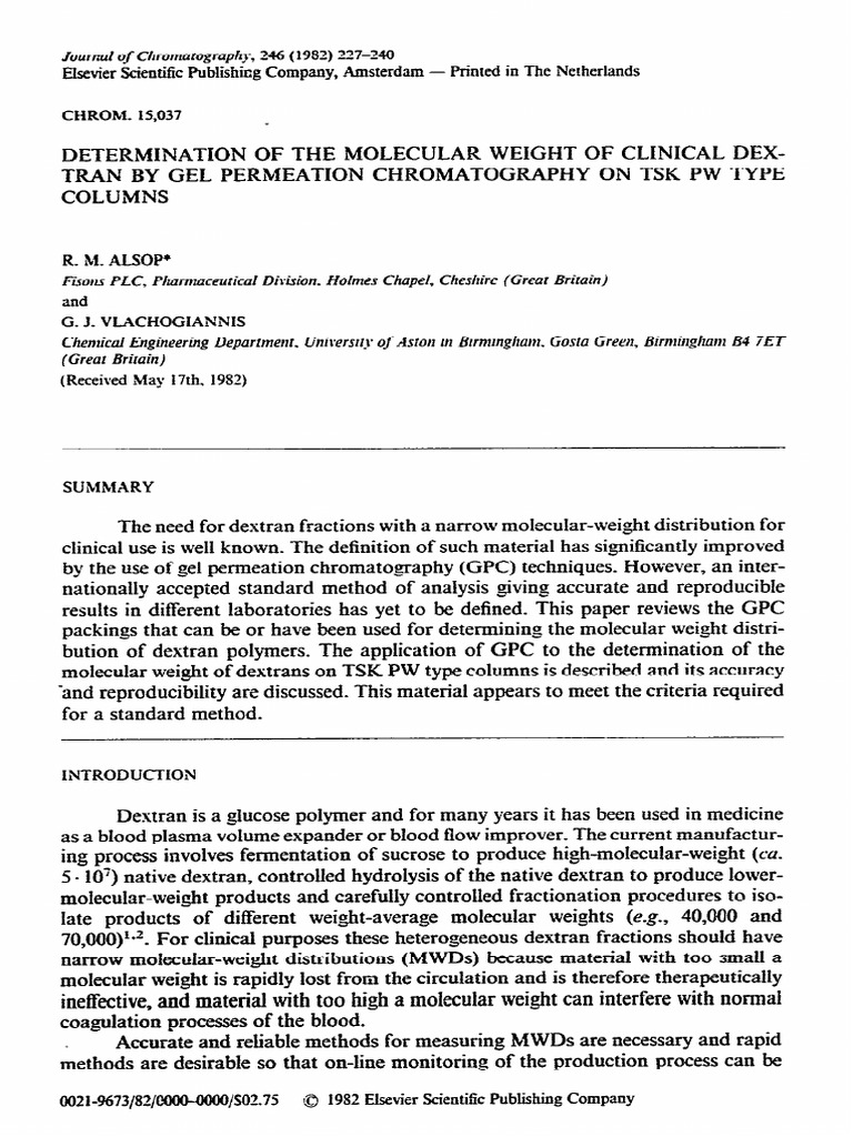Dextran Determination | PDF