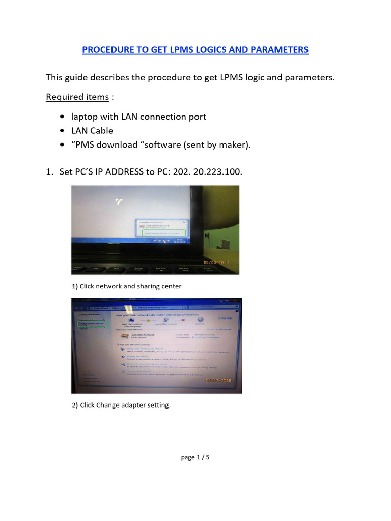 Procedure To LPMS Logic & Parameter Download | PDF
