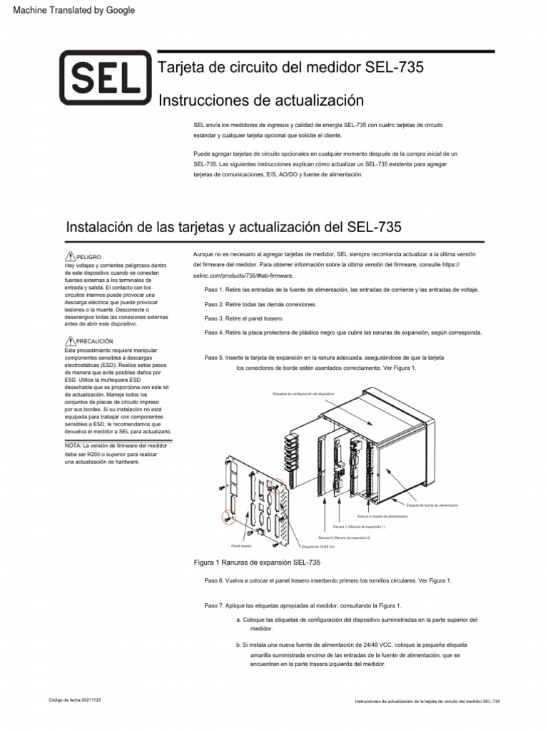 Sel 735 Card Upgrade Español | PDF