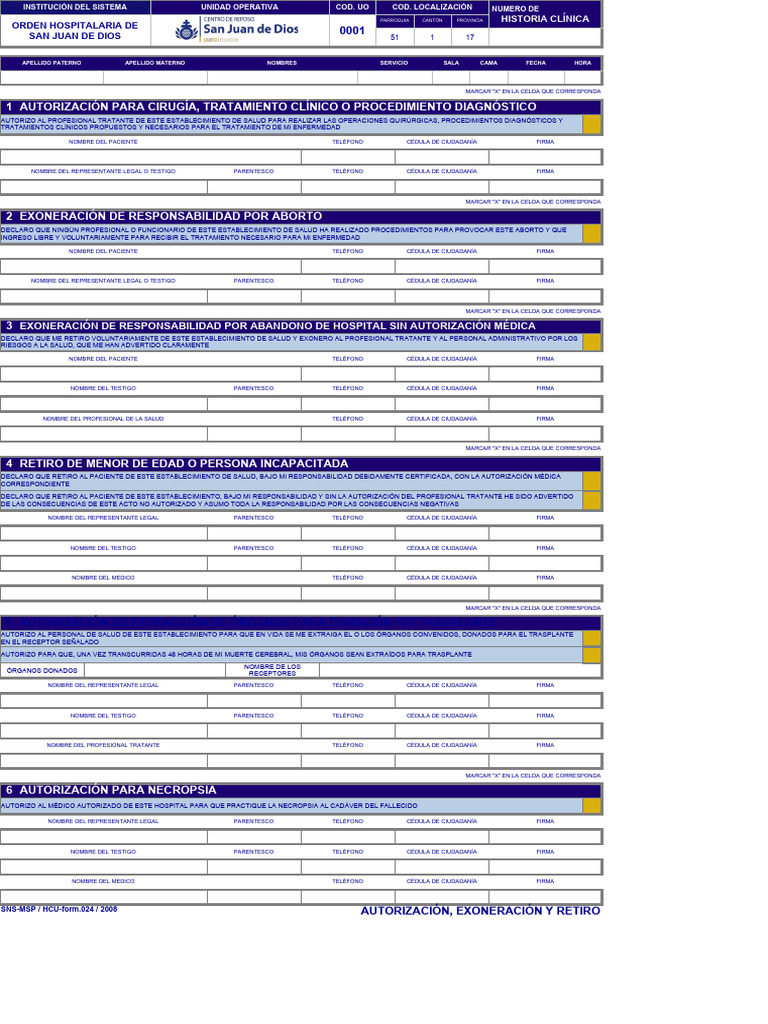 Formatos Externos MSP | PDF | Consentimiento informado | Anestesia