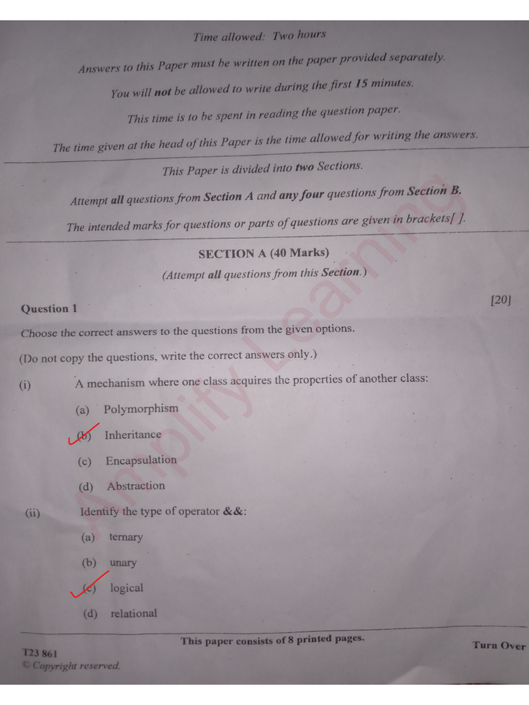 Computer Question Paper 2023 Solutions | PDF | Software Engineering | Programming Paradigms