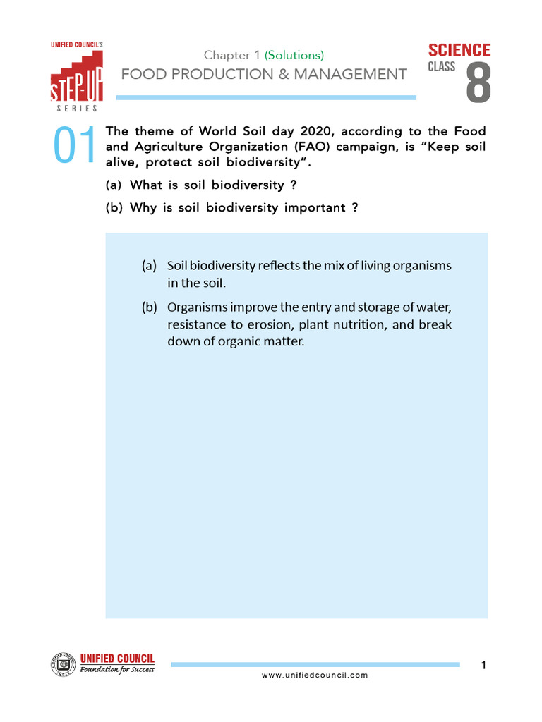 Chapter-1 Stepup Science Class 8 Sol. | PDF | Soil | Agriculture