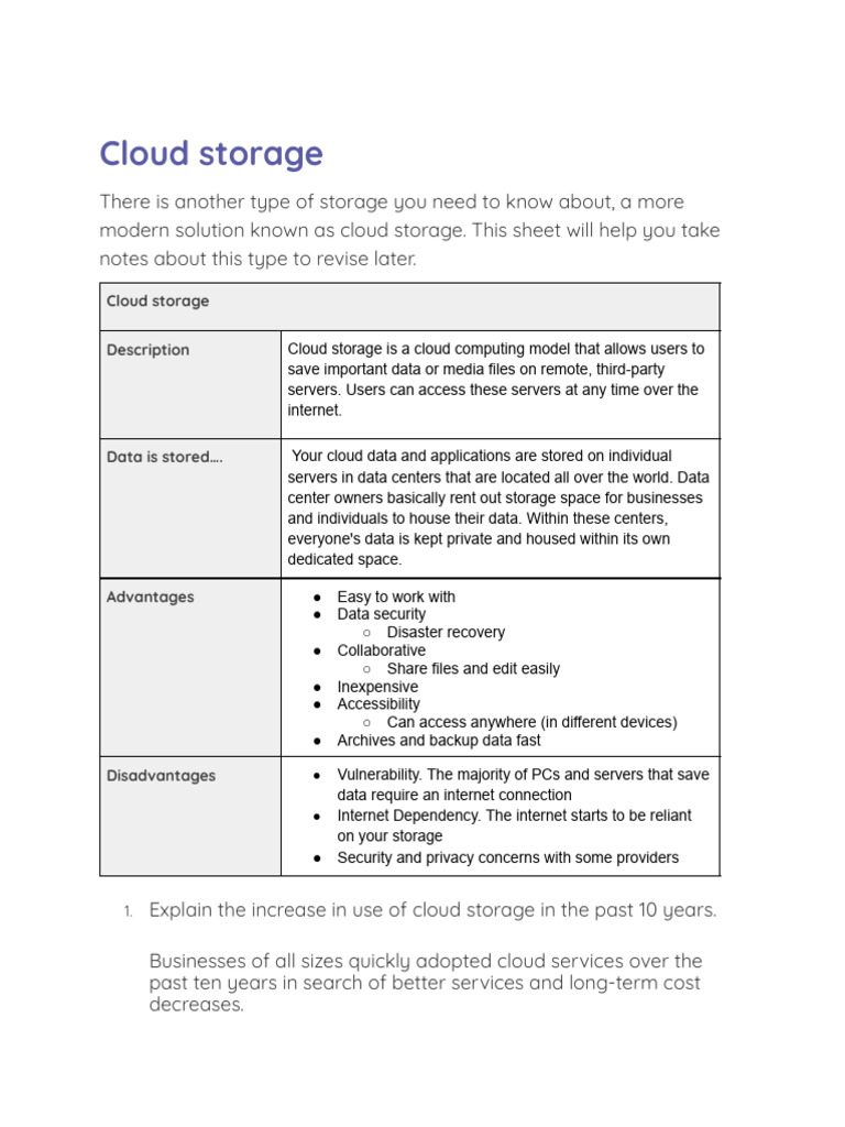 Cloud Storage | PDF | Technology & Engineering