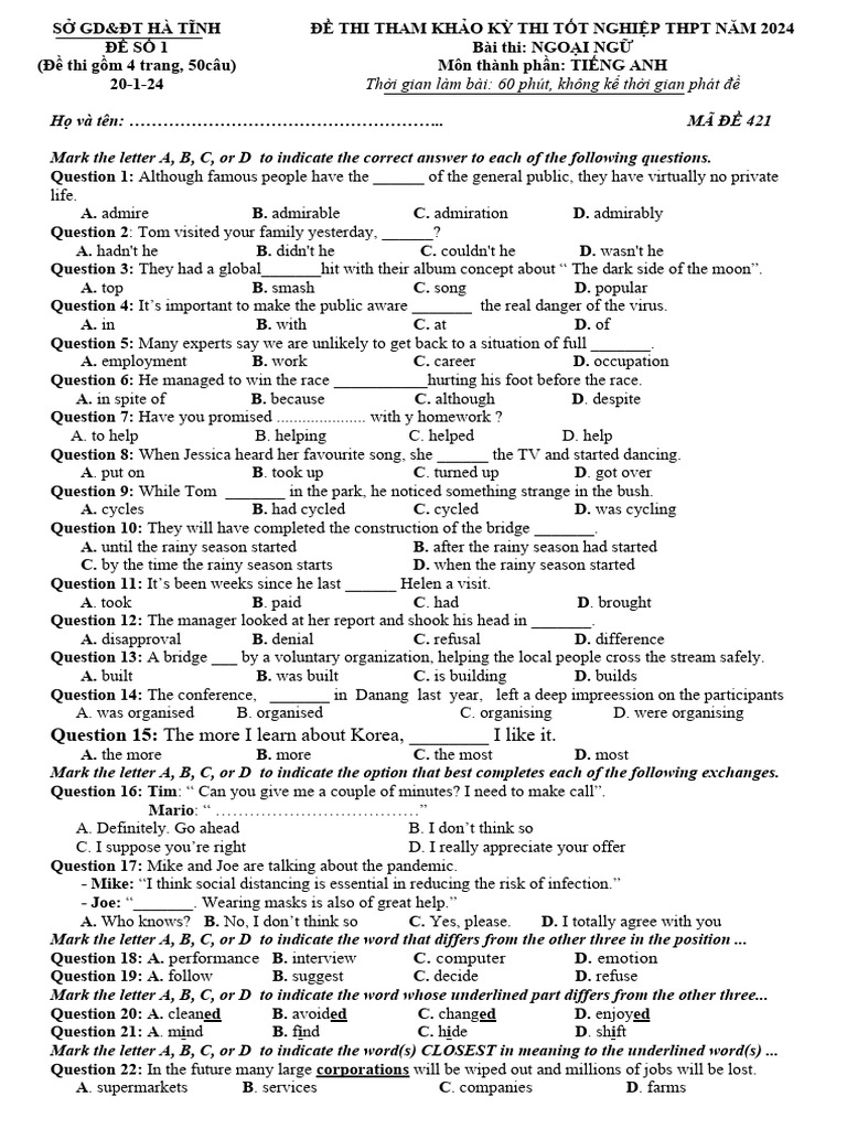 1. Cẩm Bình-20-1-24- MĐ 421 | PDF | Attention | Mood (Psychology)