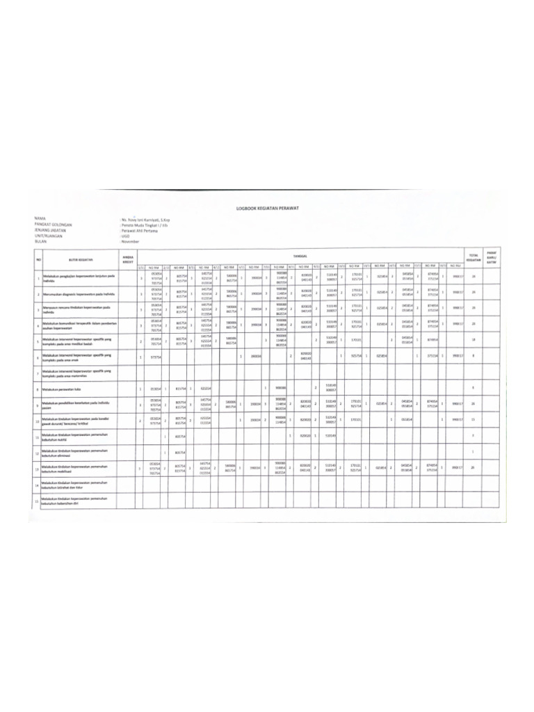 Contoh Logbook SKP November | PDF