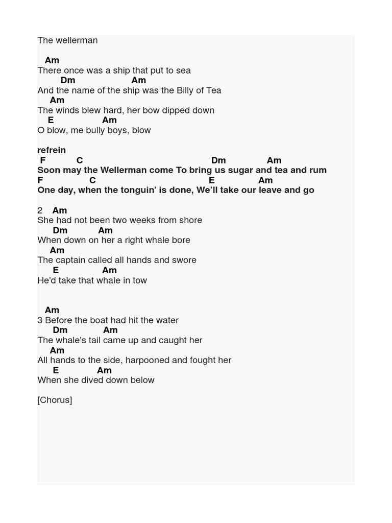 The Wellerman Chords | PDF