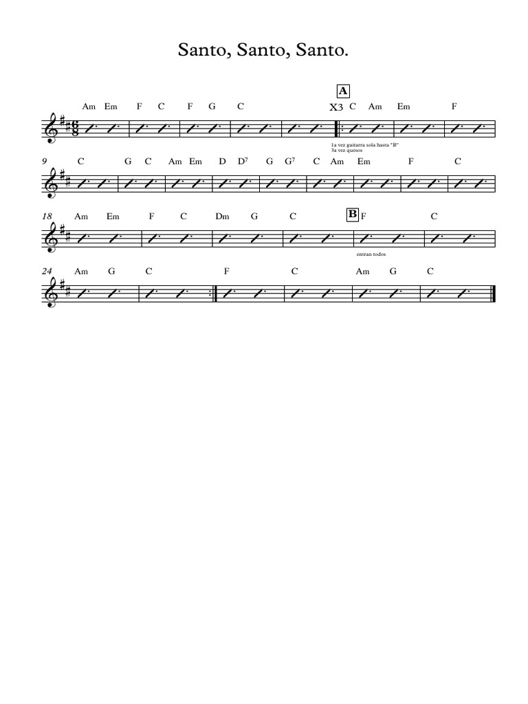 Santo Santo Santo - Partitura Completa | PDF