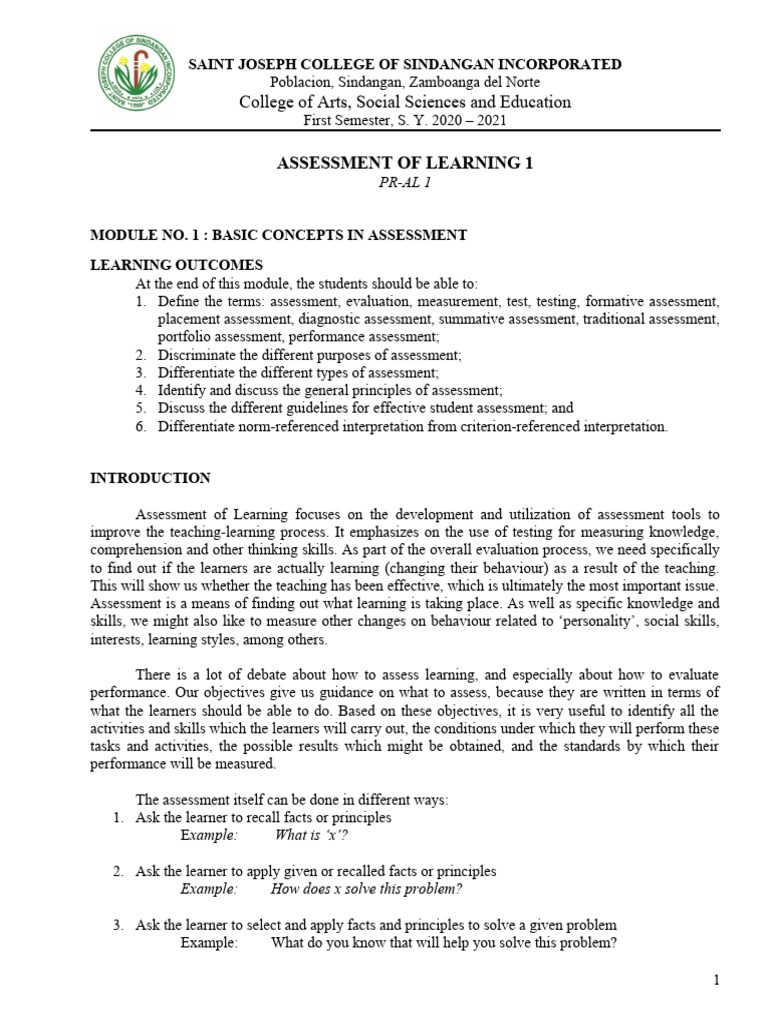 Assessment 1 | PDF | Educational Assessment | Learning