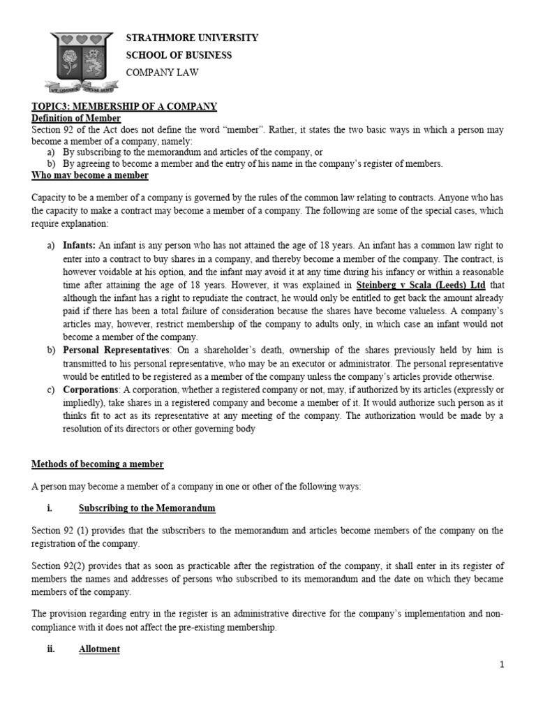 Understanding Company Membership | PDF