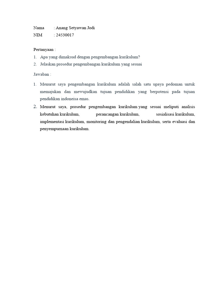 Topik 1 Mulai Dari Diri Perancangan Dan Pengembangan Kurikulum | PDF | Pengembangan Diri