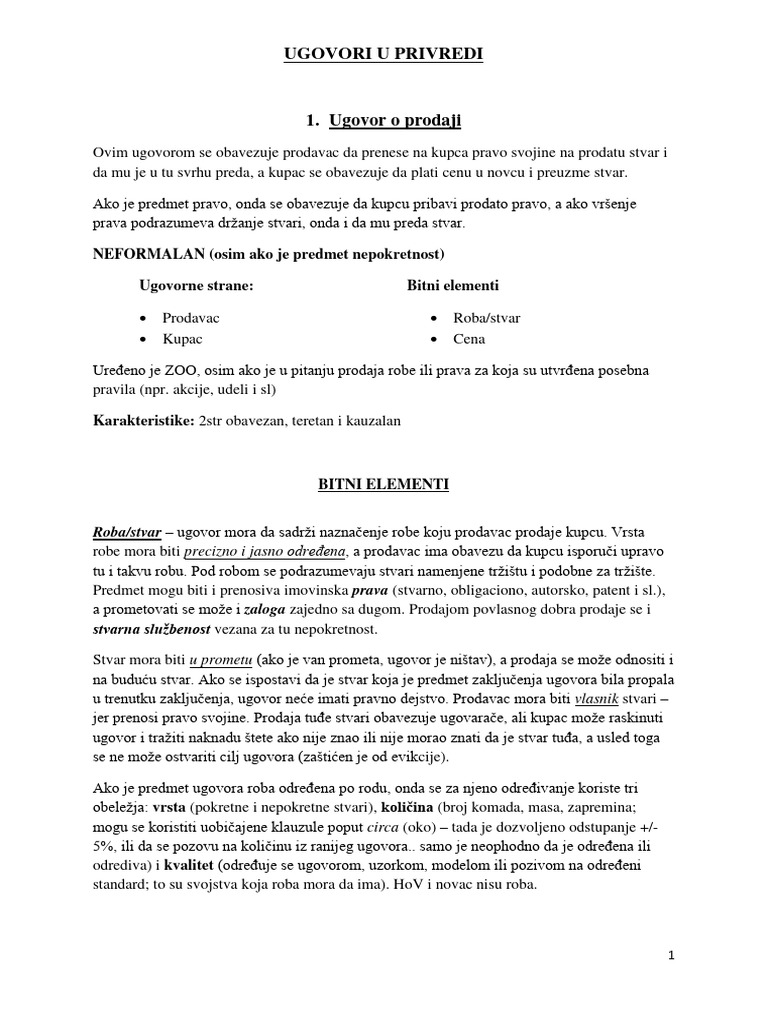 Ugovori U Privredi TIJANA | PDF