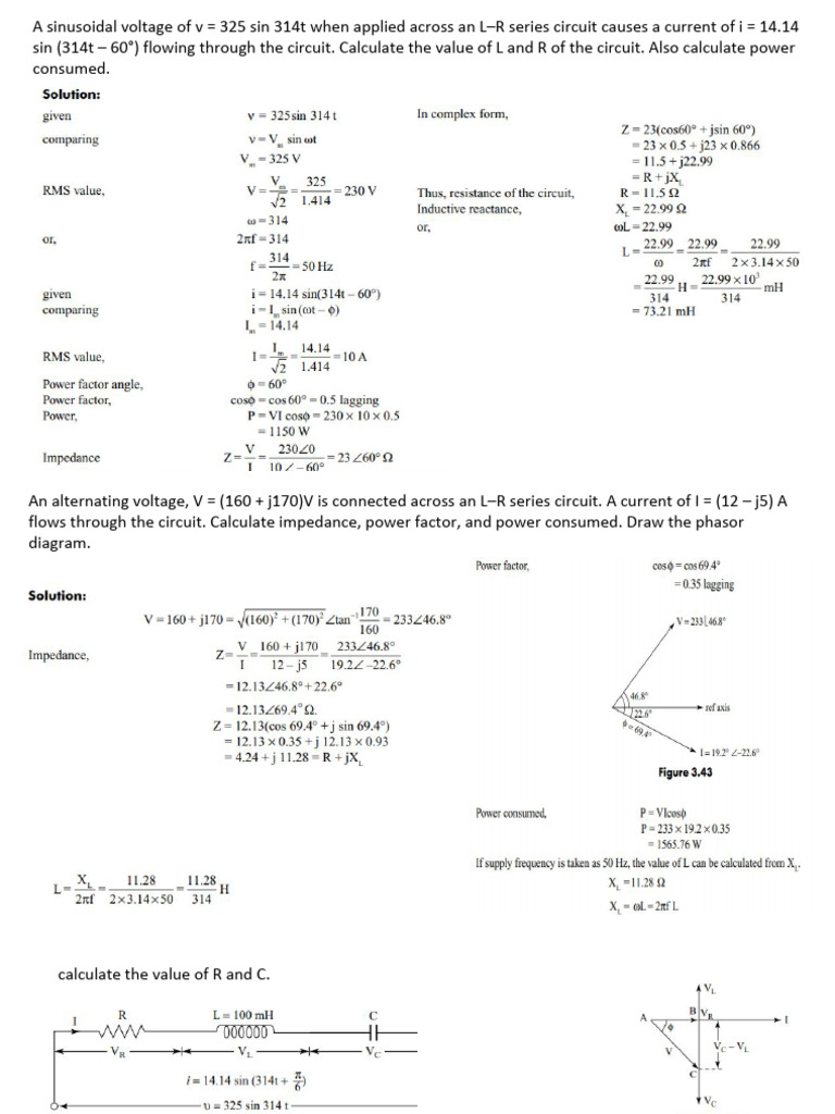 AC Numericals | PDF | Science & Mathematics