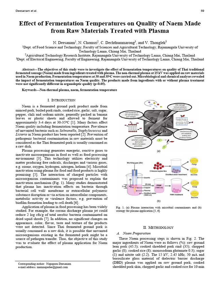 Effect of Fermentation Temperatures On Quality of Naem Made | PDF ...