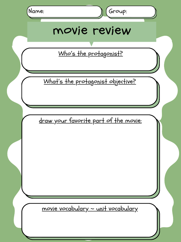 Movie Class - Worksheet Template | PDF