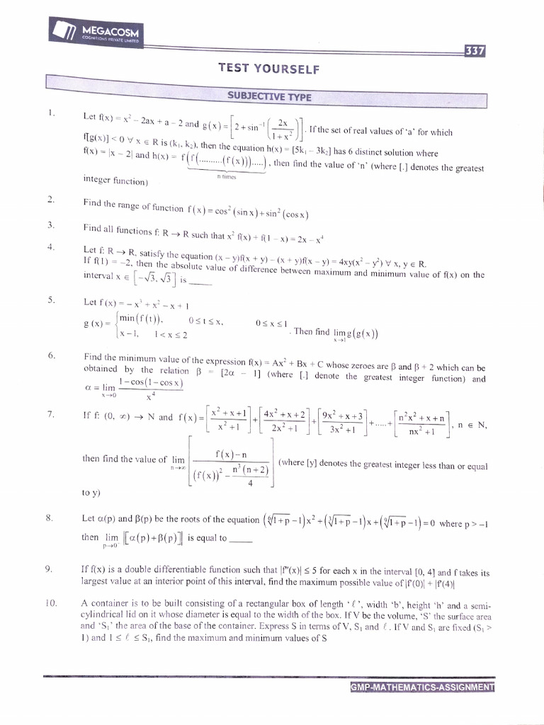 GMP Maths | PDF