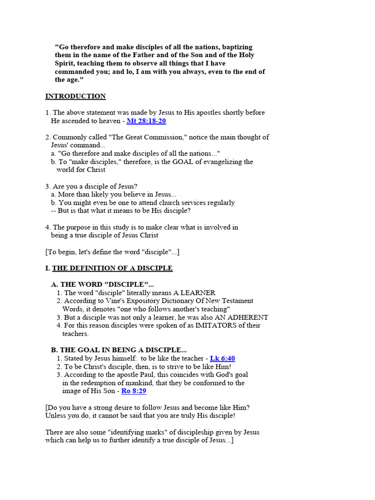 Disciple Of Jesus Pdf