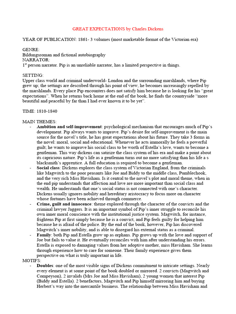 Great Expectations: Themes & Analysis | PDF