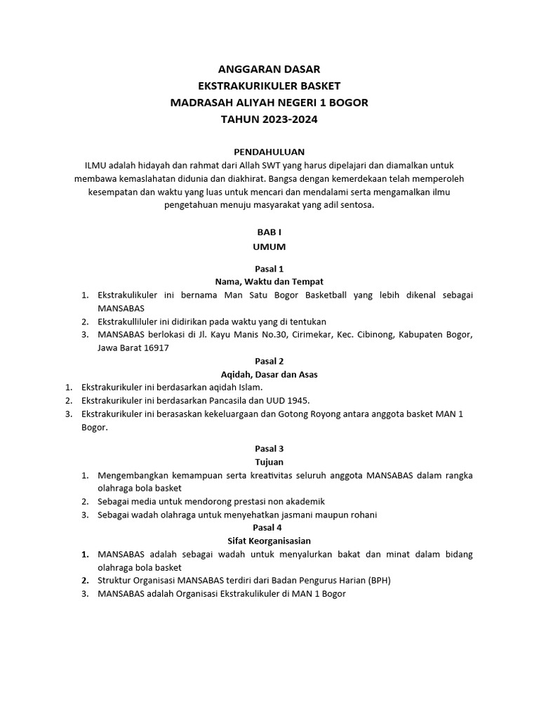 AD, ART, Progja, Tartib Basket | PDF