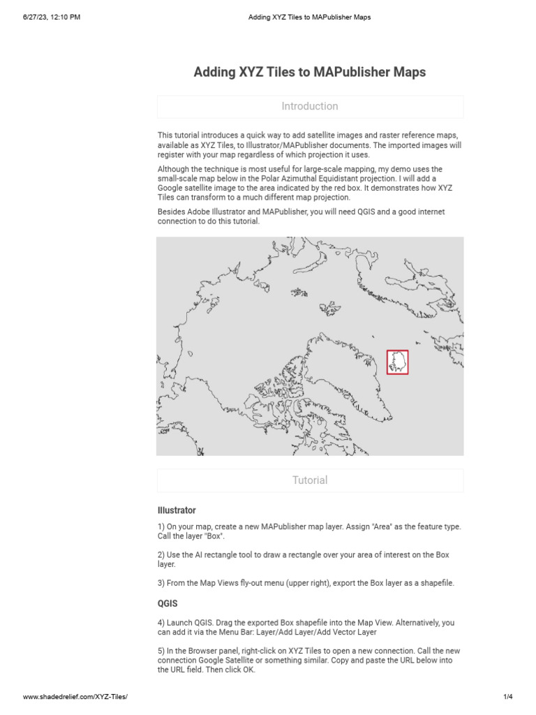 Adding XYZ Tiles To MAPublisher Maps | PDF