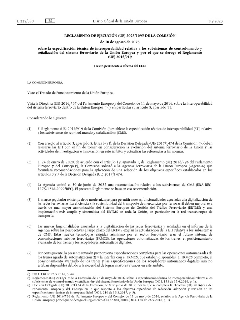 Reglamento Ejecuc UE 2023-1695 - ETI CMS | PDF