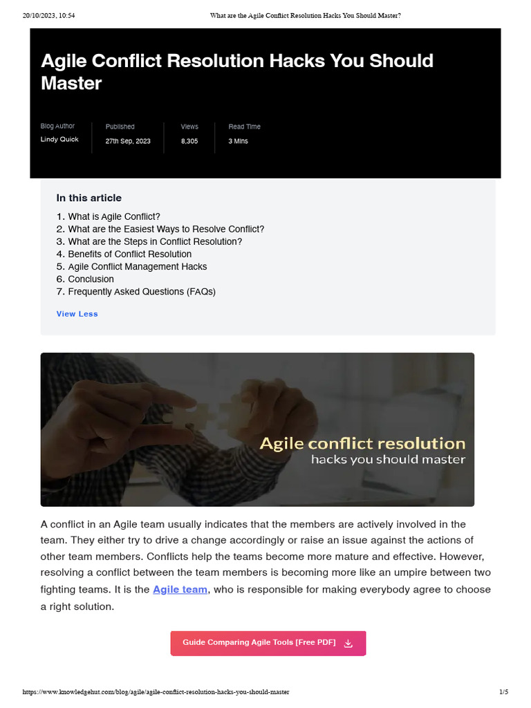 Mastering Agile Conflict Resolution Techniques | PDF
